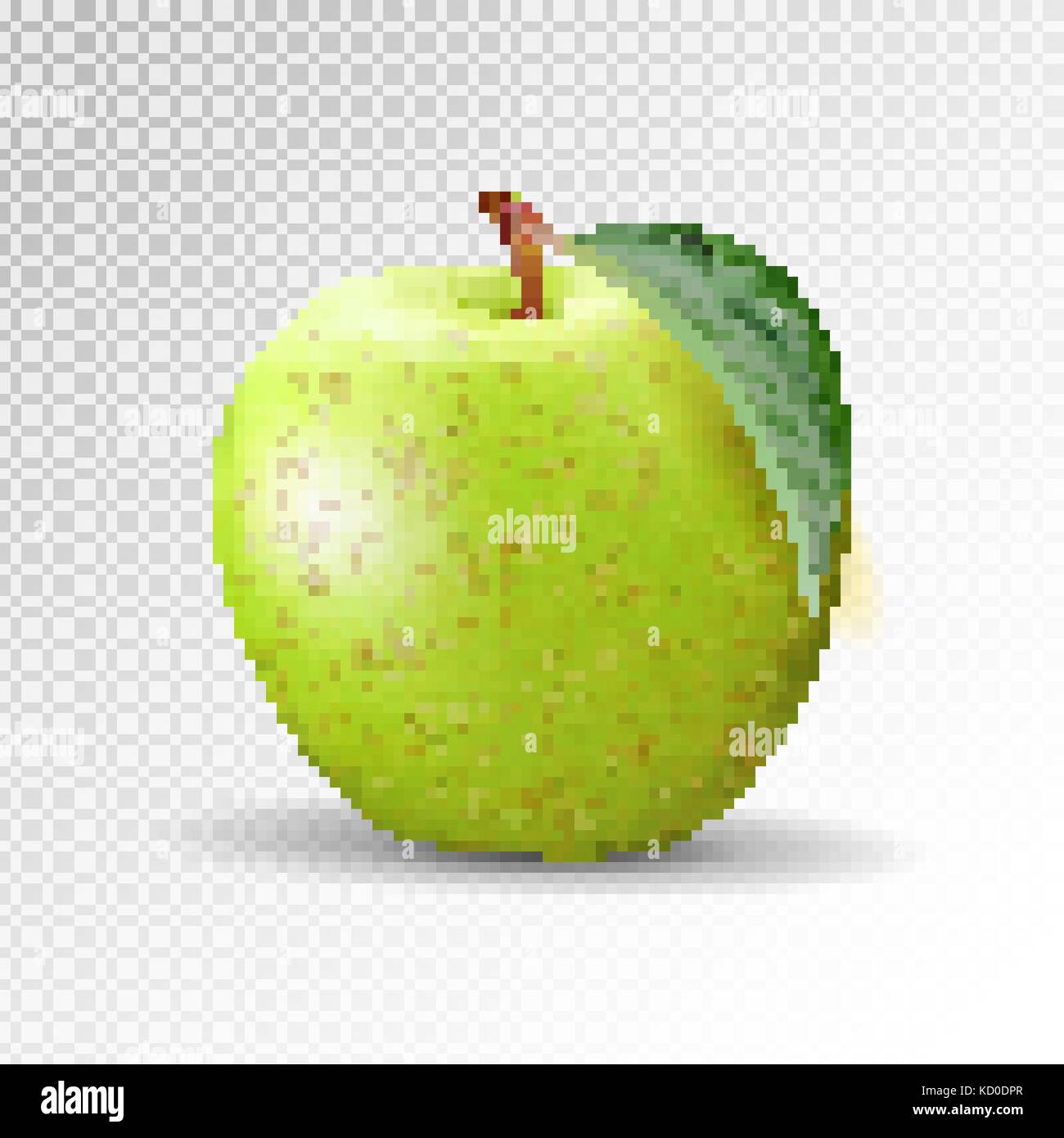 Perfect Fresh Green Apple Isolated on transparent background. Vector ...