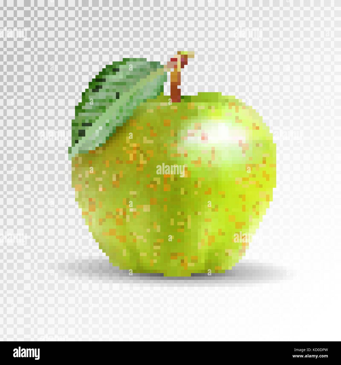 Perfect Fresh Green Apple Isolated on transparent background. Vector ...