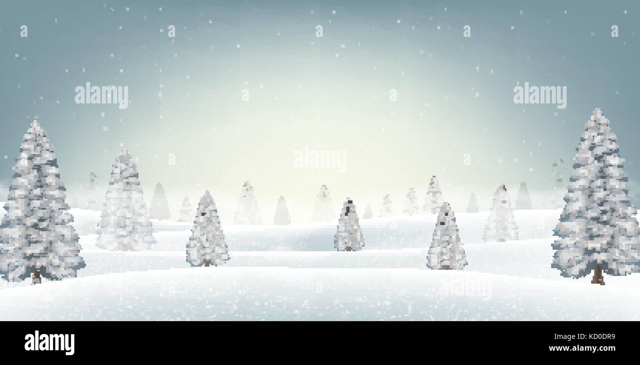 Snow field forest Stock Vector Images - Alamy