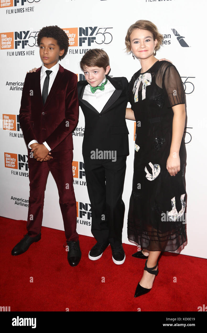 NEW YORK-OCT 07: (L-R) Actors Jaden Michael, Oakes Fegley and Millicent ...