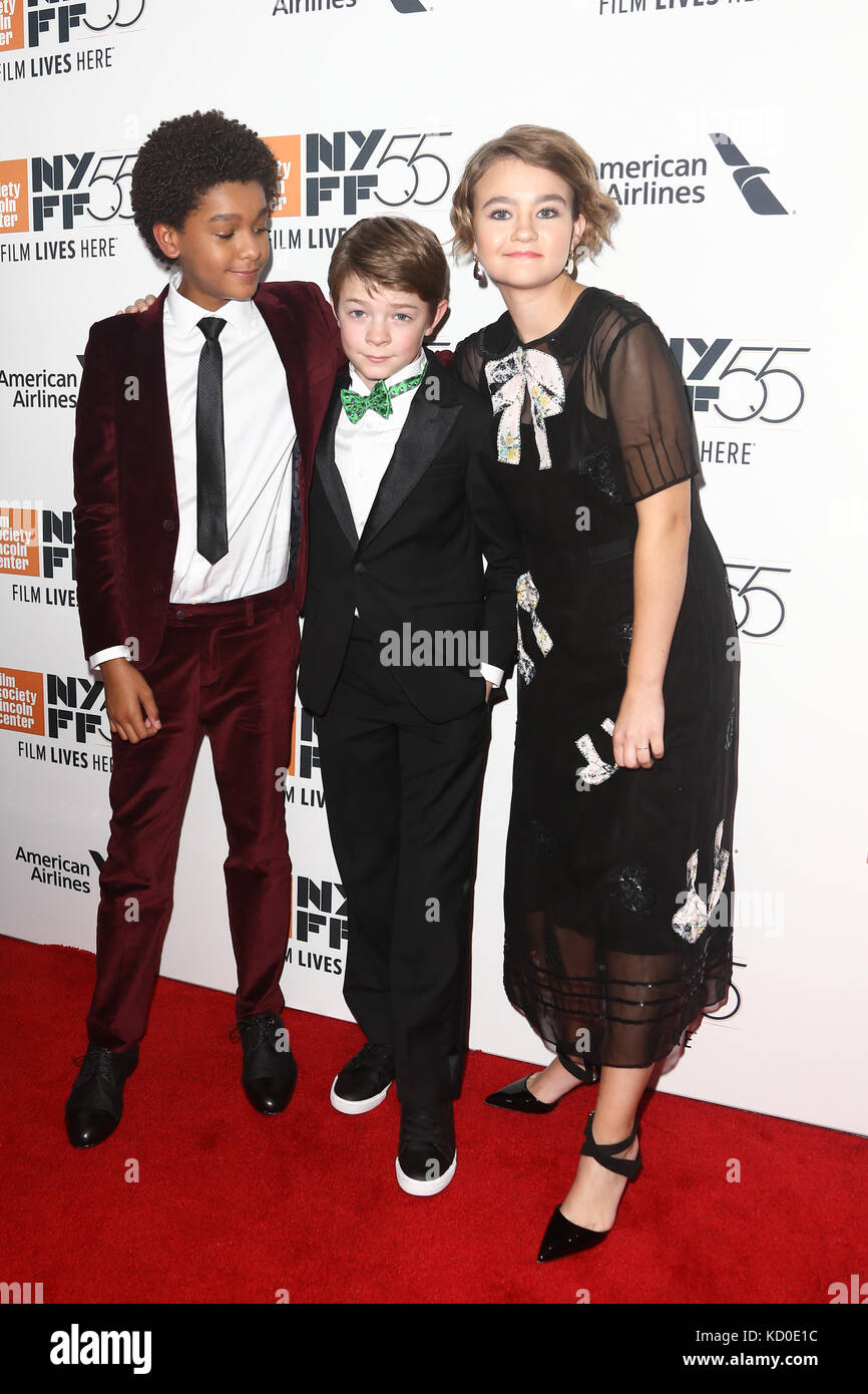 NEW YORK-OCT 07: (L-R) Actors Jaden Michael, Oakes Fegley and Millicent ...