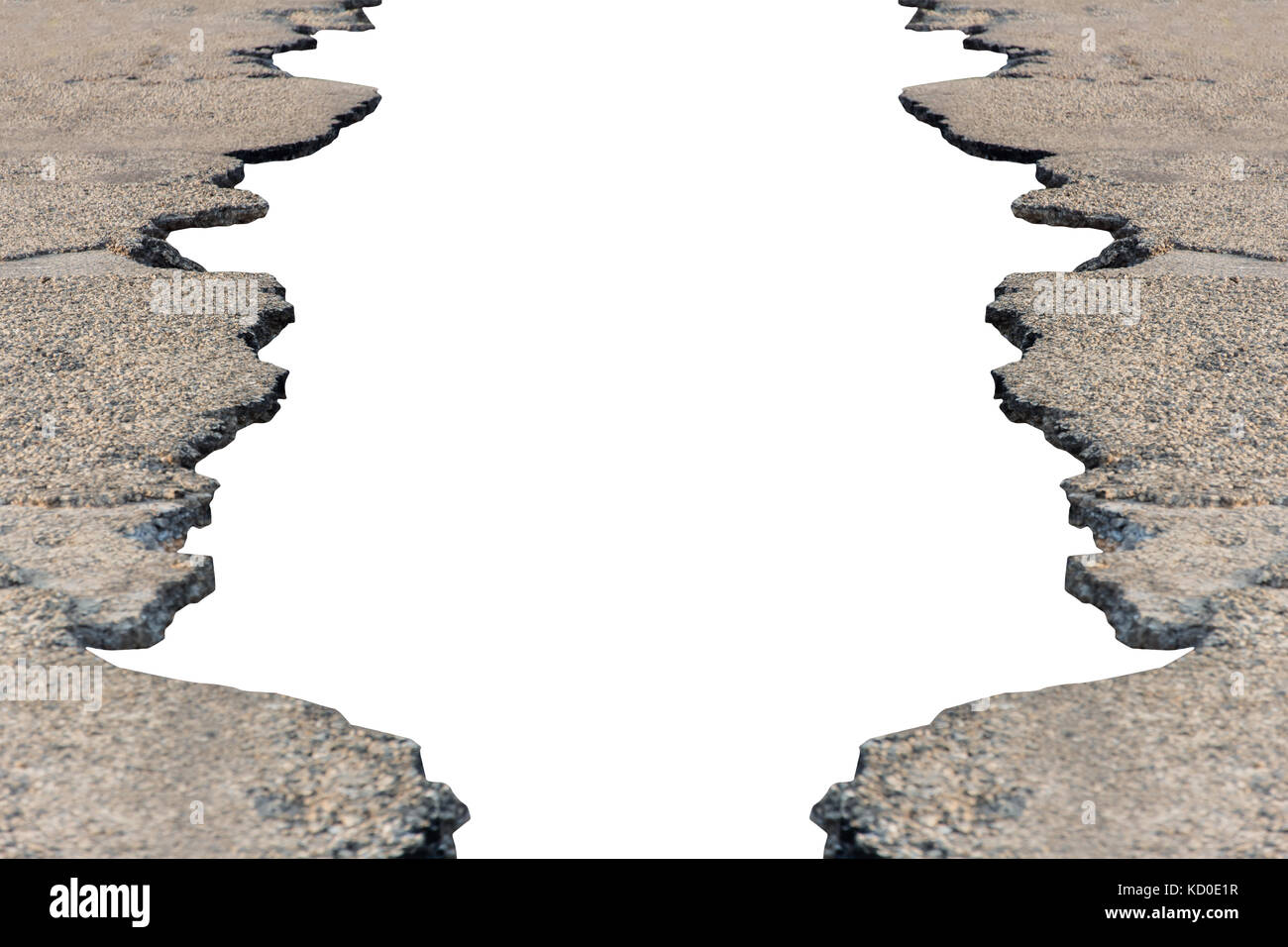 Ground broken on white background Stock Photo - Alamy