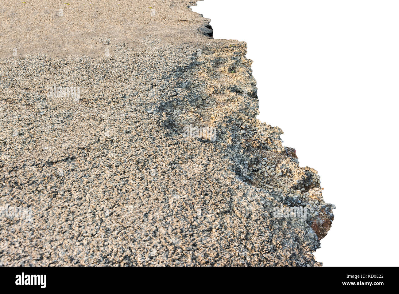 Ground broken on white background Stock Photo - Alamy