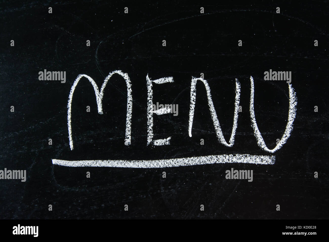 menu write on blackboard ,chalkboard, texture Stock Photo - Alamy