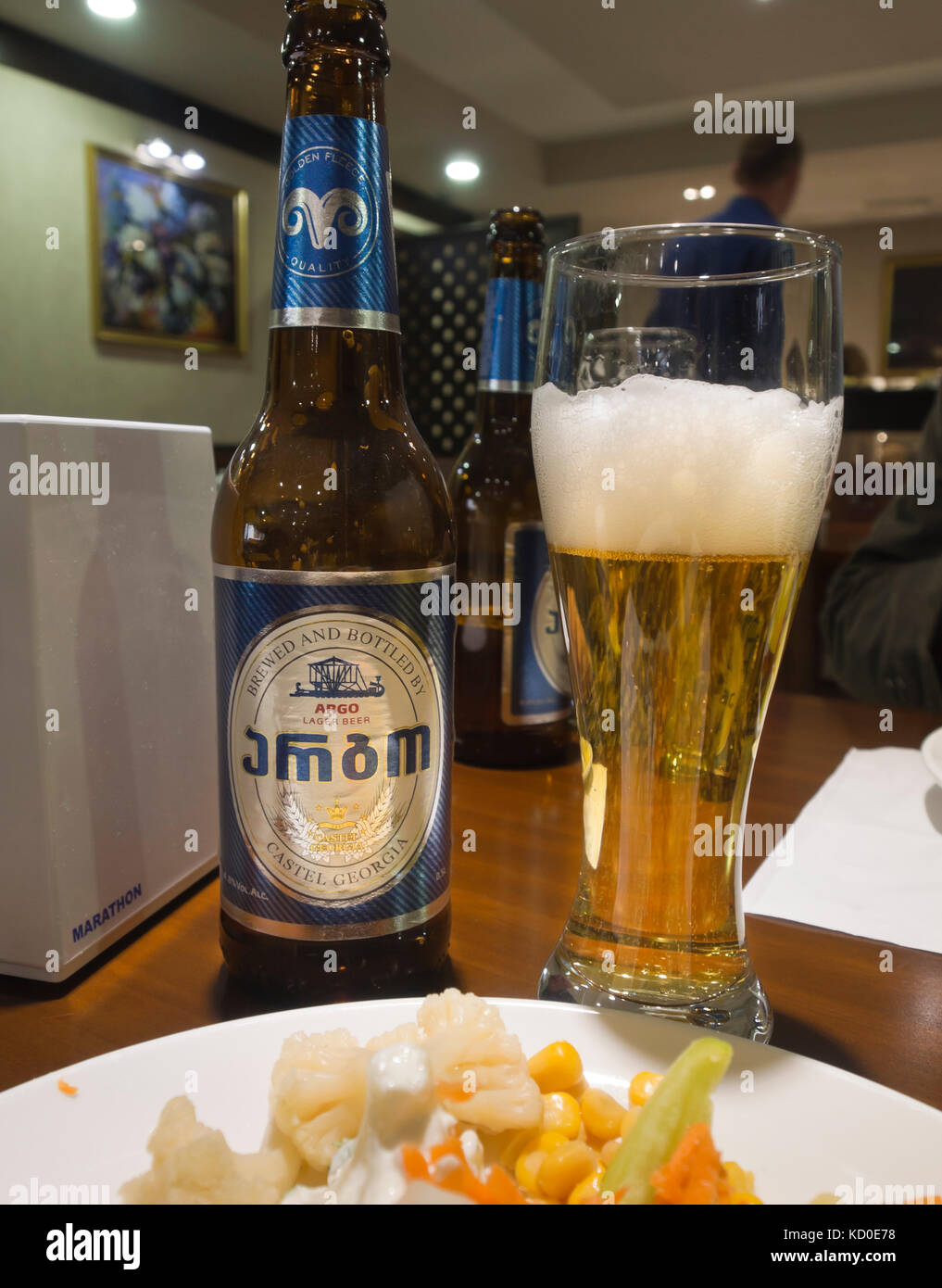 Enjoying a tasty dinner with local Argo beer after a day in the lesser ...