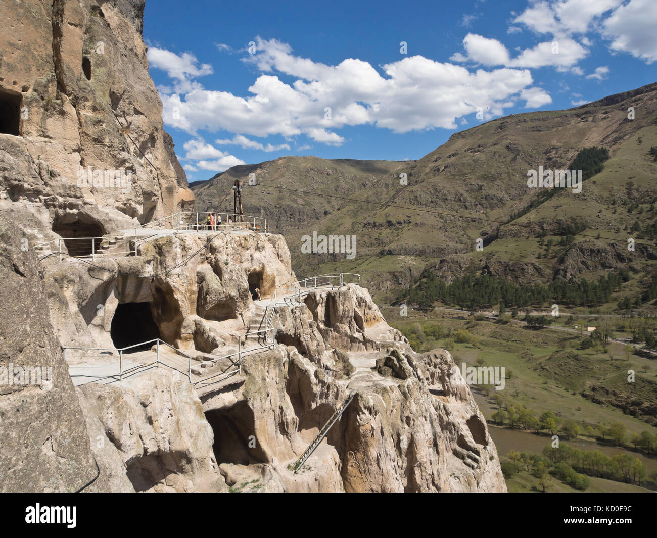 The cave monastery complex of Vardzia in southern Georgia, view of the ...