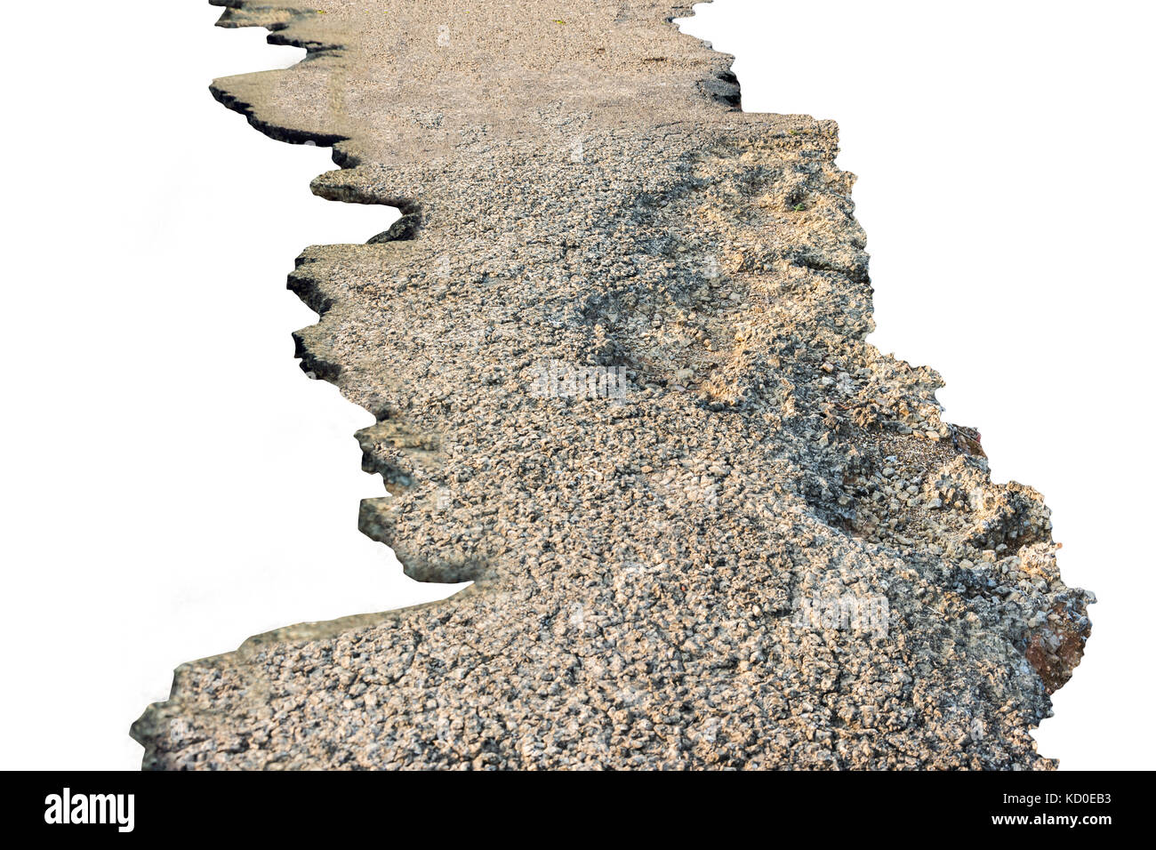 Ground broken on white background Stock Photo - Alamy