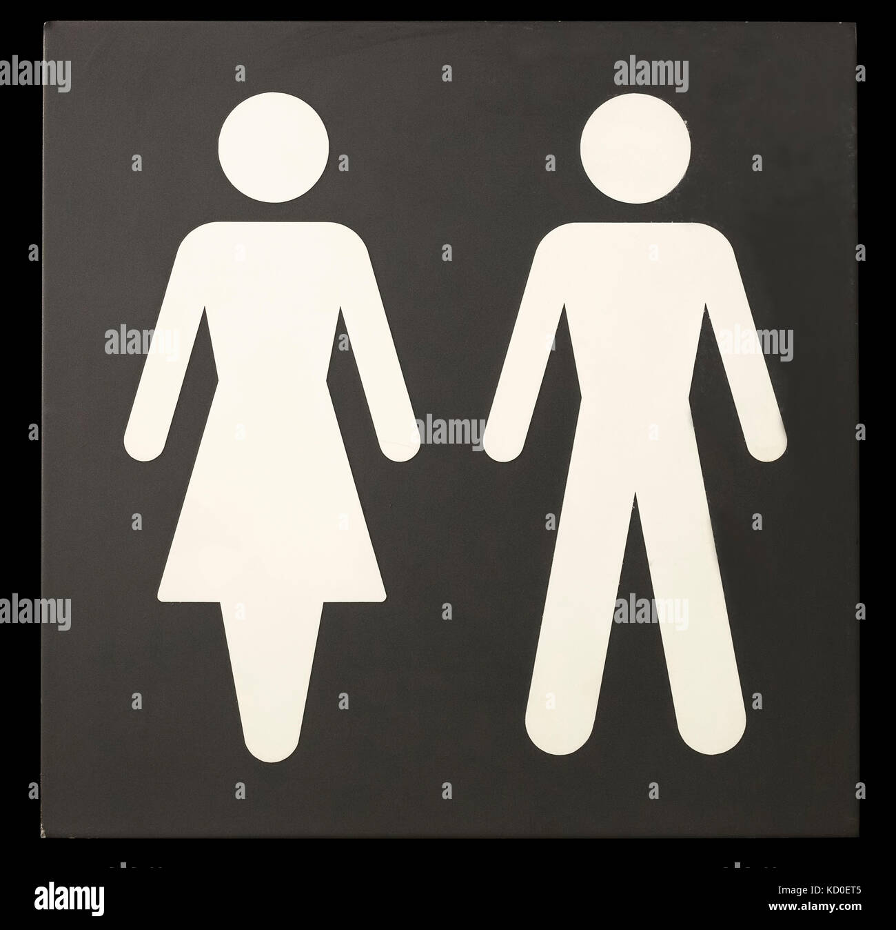 Man and Woman on Sign with black background Stock Photo - Alamy