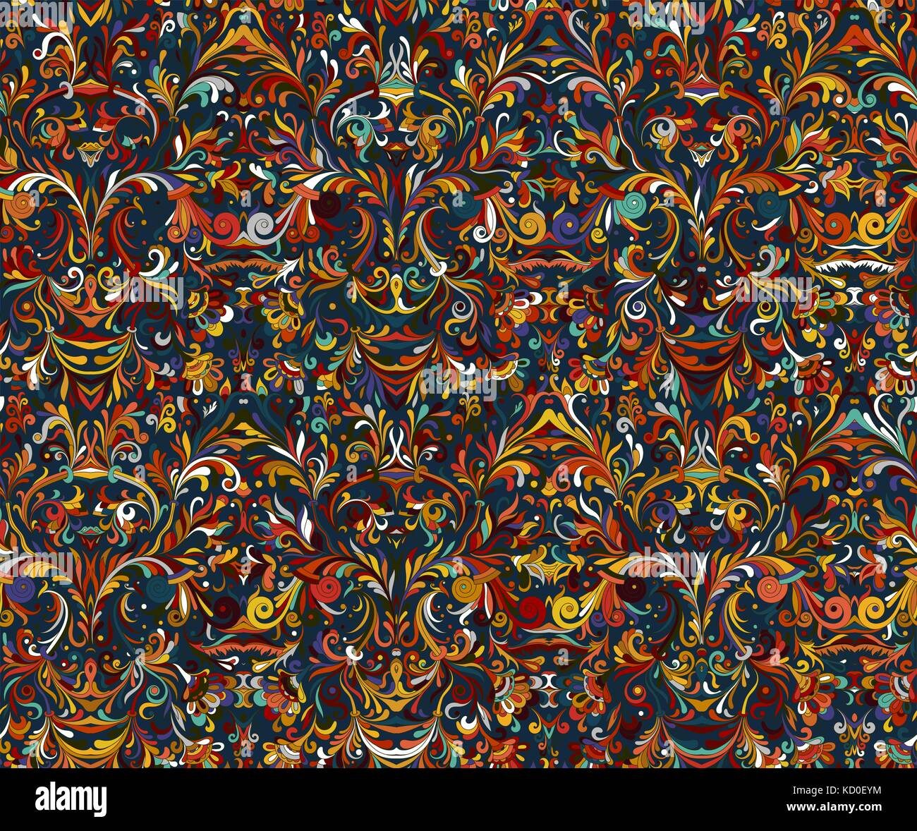 Seamless background of bright color in the style of Damascus. Vintage ...