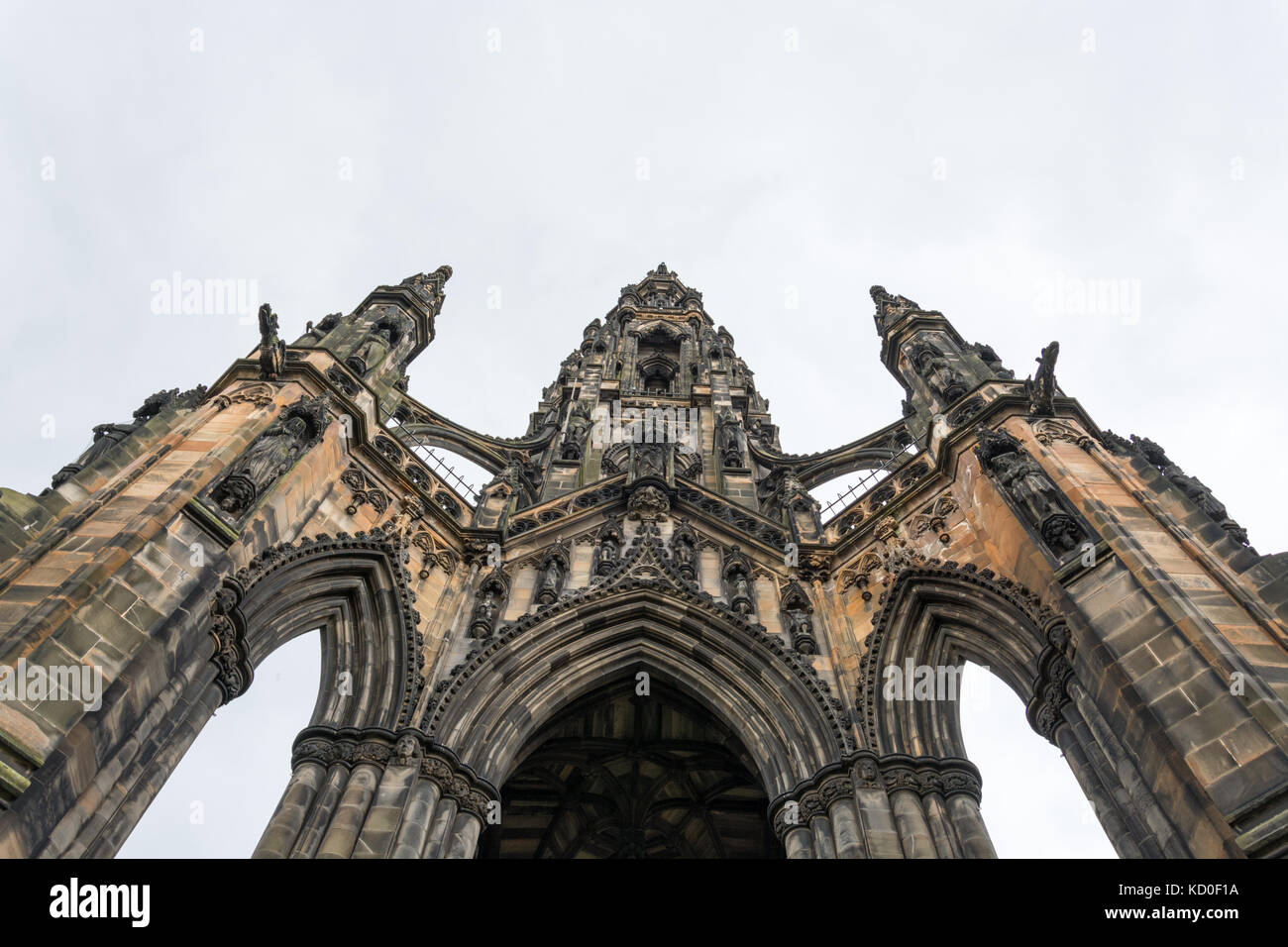 The landmark Scott Monument in Edinburgh as seen from below Stock Photo ...