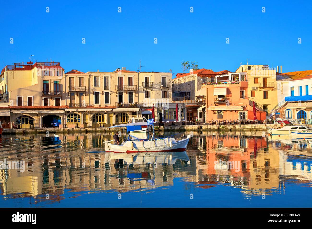The Harbour at Rethymno, Rethymno, Crete, Greek Islands, Greece, Europe ...