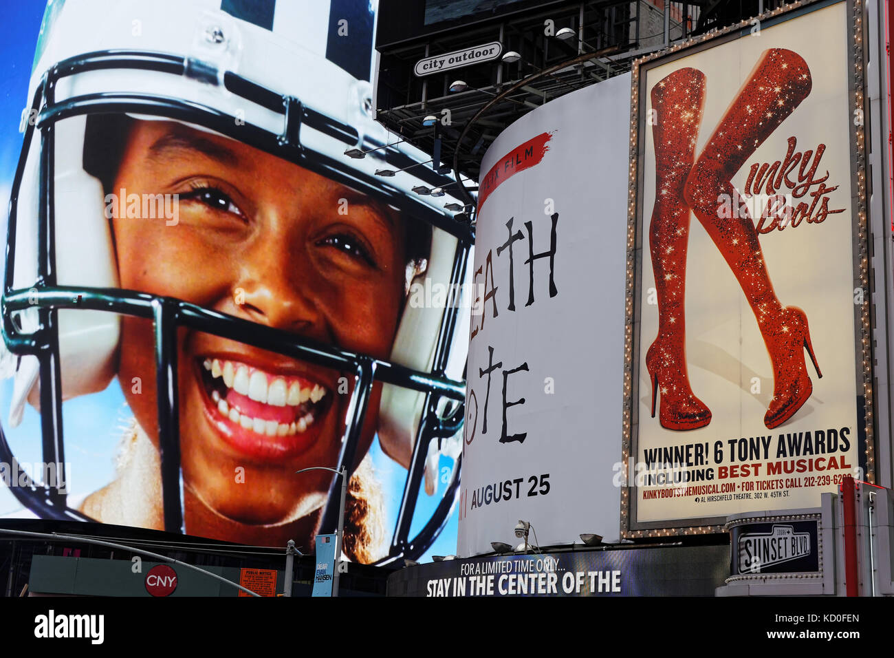 NEW YORK CITY, USA, September 14, 2017 : Advertising posters in Times ...