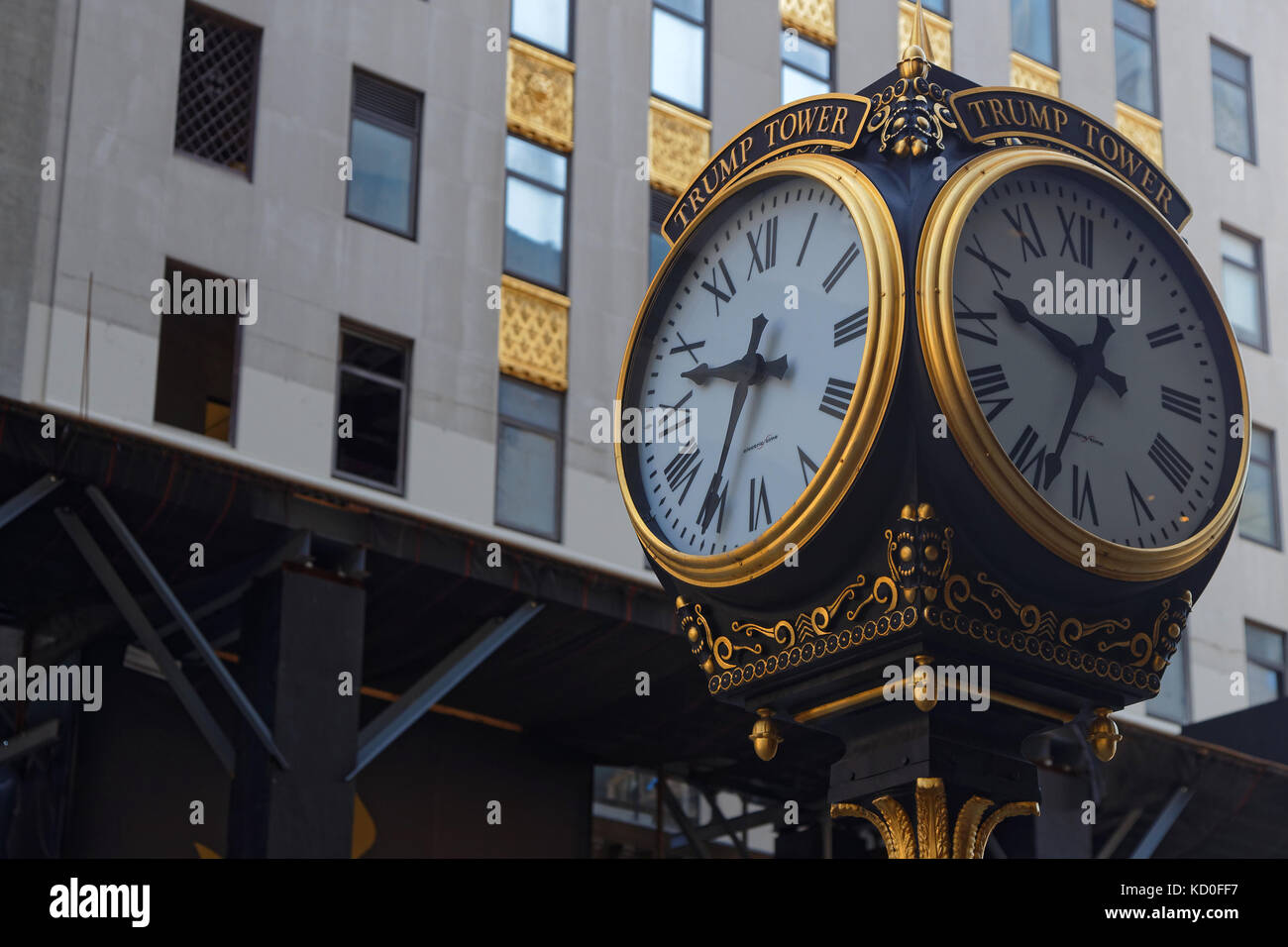 NEW YORK CITY, USA, September 10, 2017 : Clock in front of Trump Tower ...