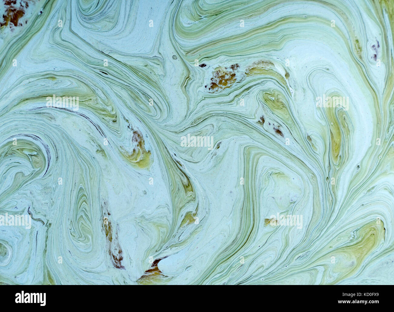 Marbled green abstract background with golden sequins. Liquid marble ...