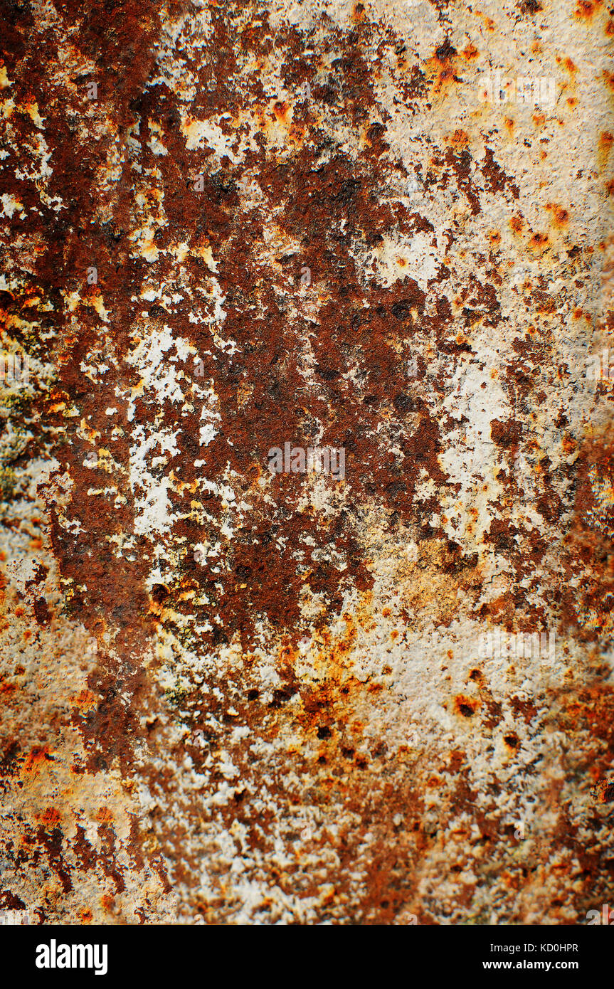 Texture of an old rusted metal iron sheet. Detailed rust texture ...