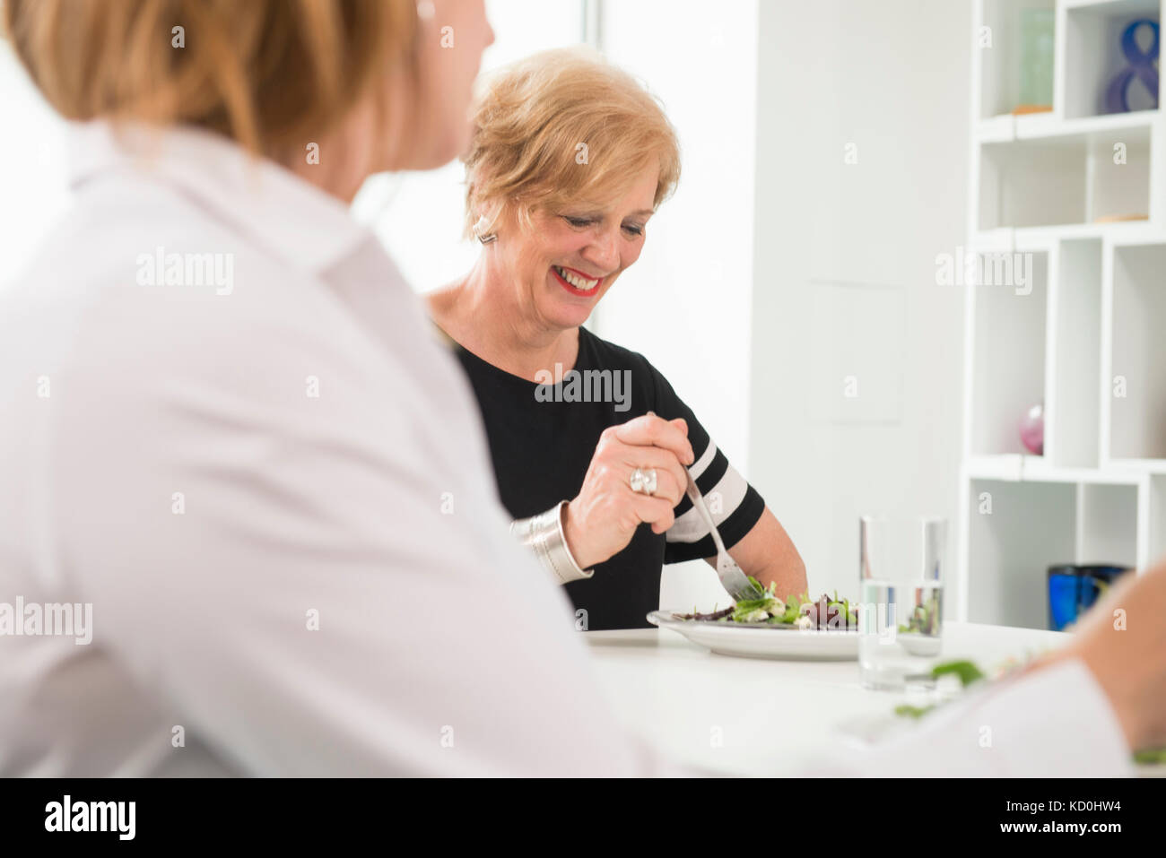 Businesswomen at working lunch in office Stock Photo - Alamy