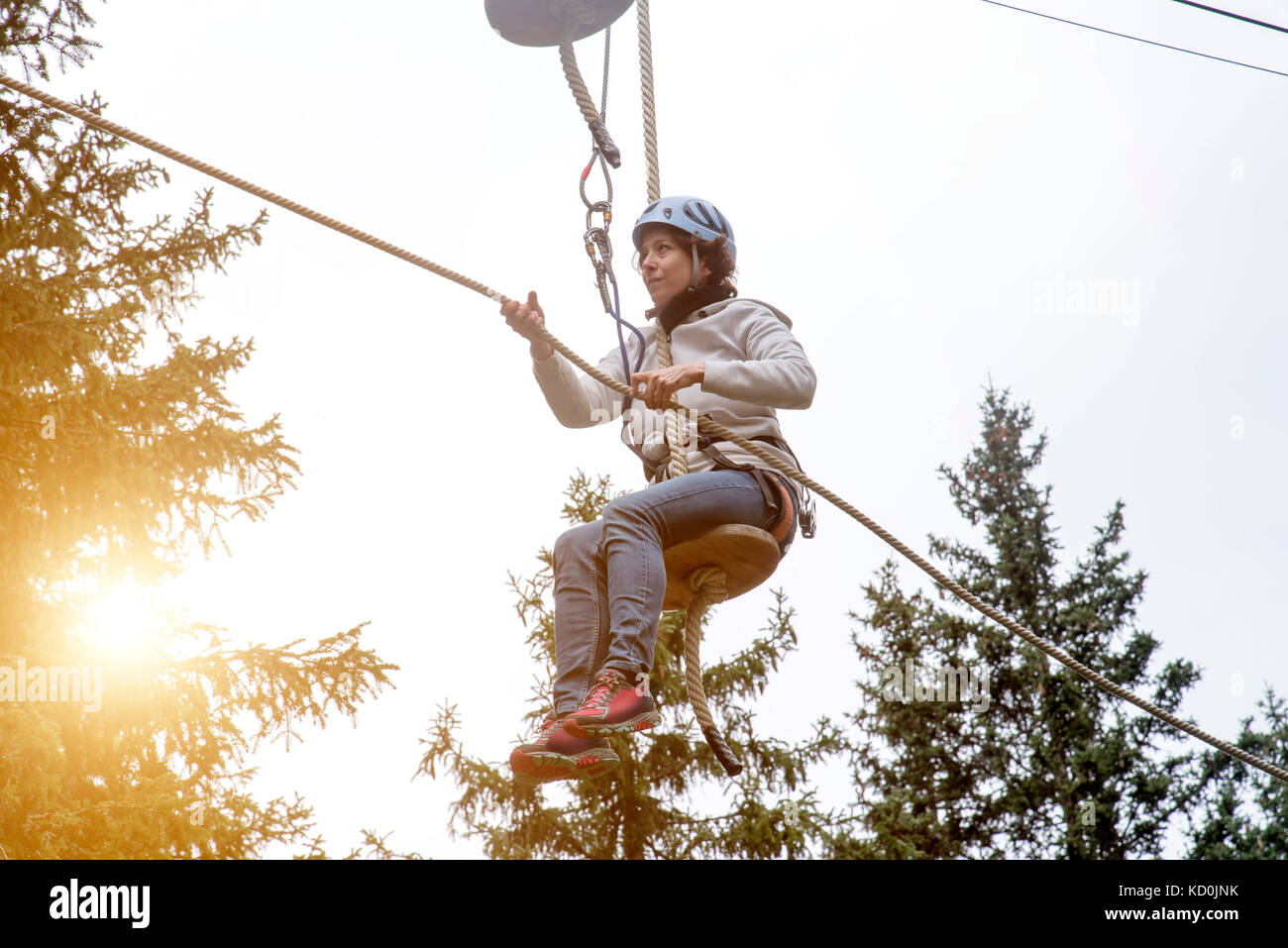 Person On Zip Wire Line High Resolution Stock Photography and Images ...