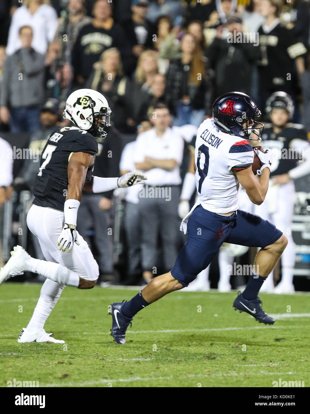 October 7, 2017: Arizona receiver Tony Ellison has a step on Colorado's ...