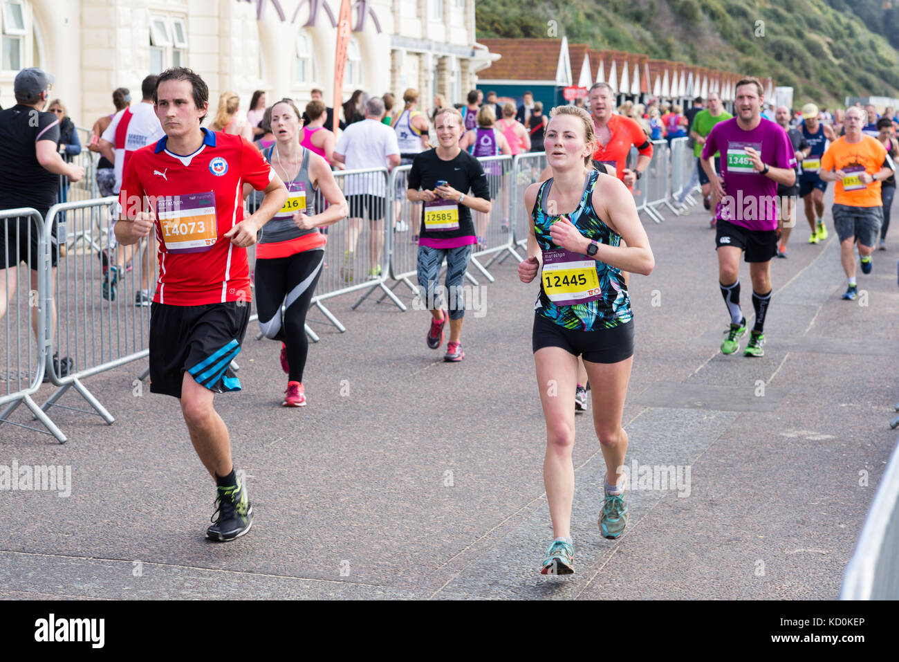 Bournemouth, Dorset, UK, 8th October 2017. Runners competing in the ...