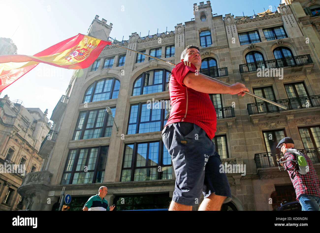 Barcelona, Spain. 08th Oct, 2017. demonstration in favor of the unity ...