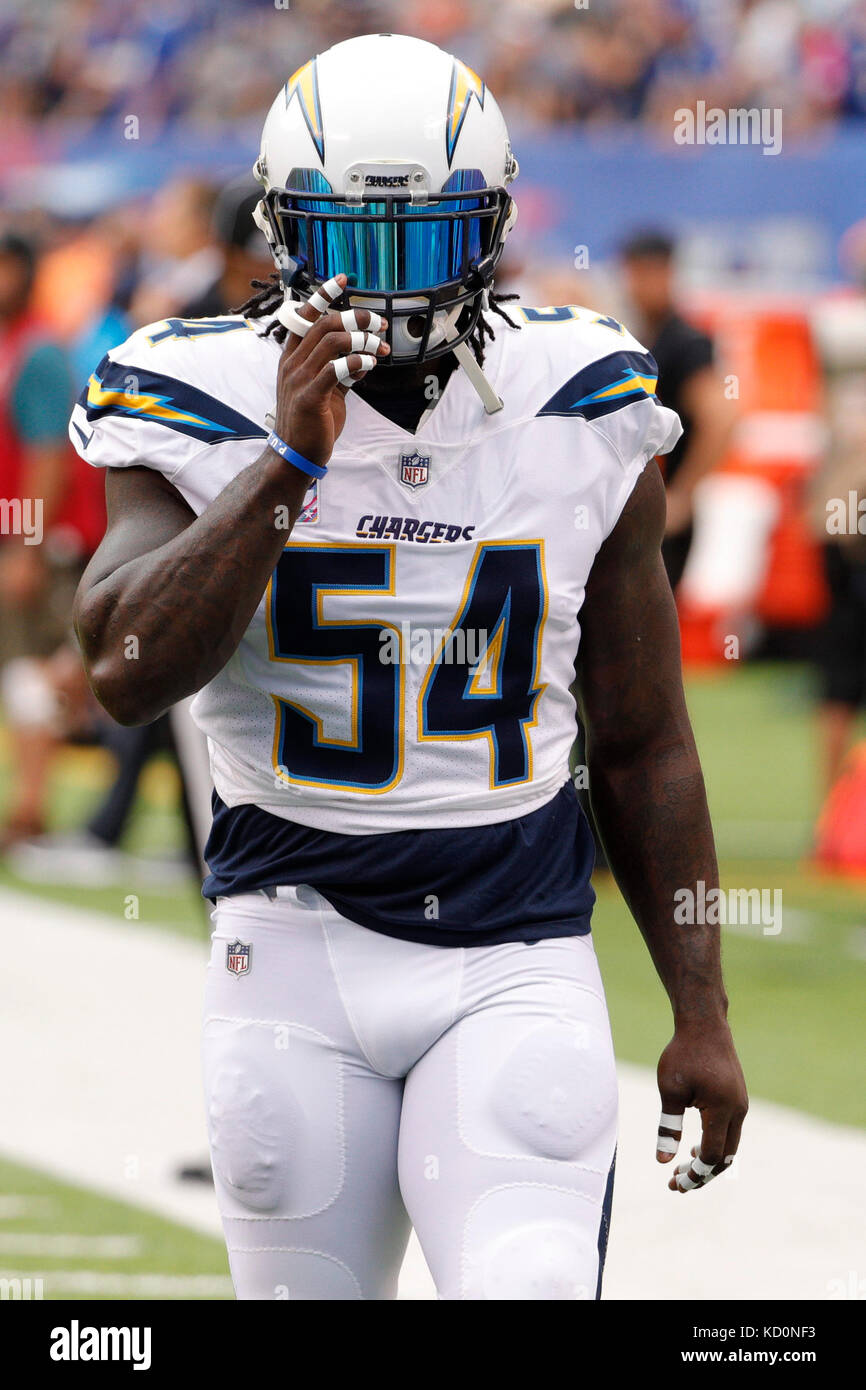 East Rutherford, New Jersey, USA. 8th Oct, 2017. Los Angeles Chargers ...