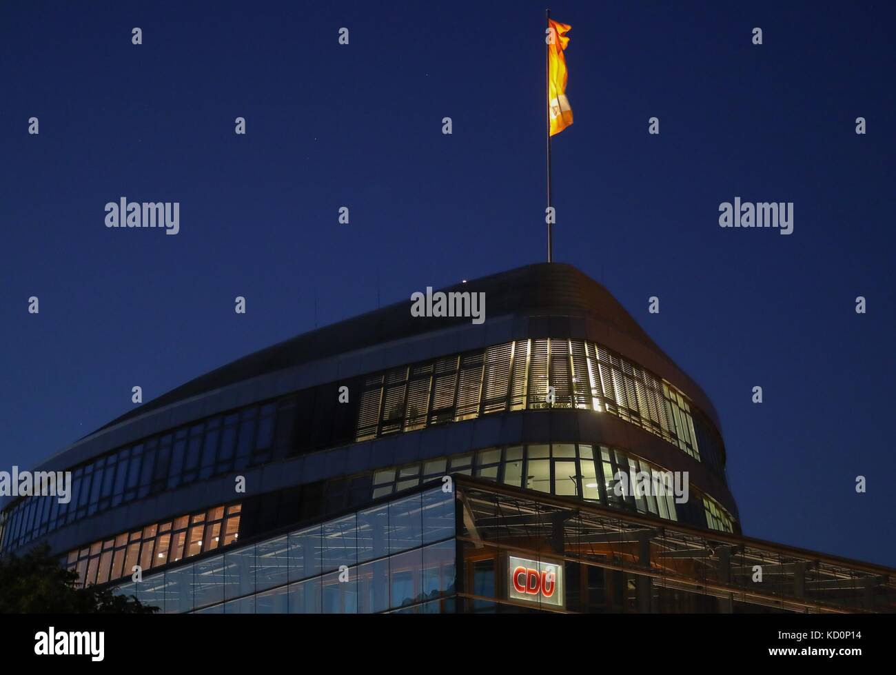 Light in the fifth and sixth floor of the CDU headquarter in the Konrad ...
