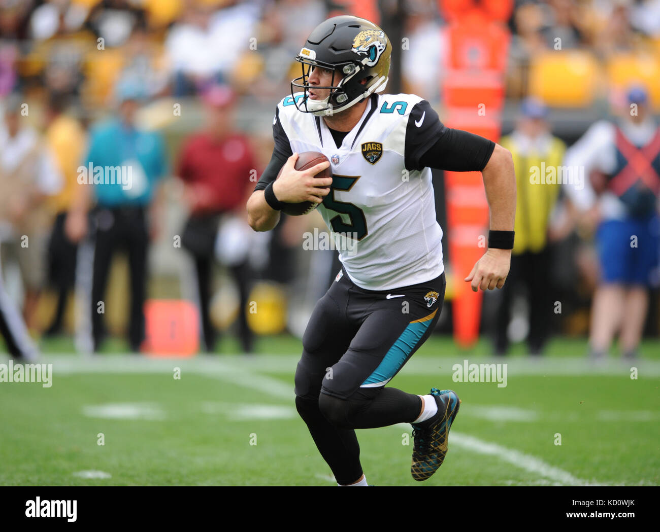 Pittsburgh, PA, USA. 8th Oct, 2017. Blake Bortles #5 during the ...