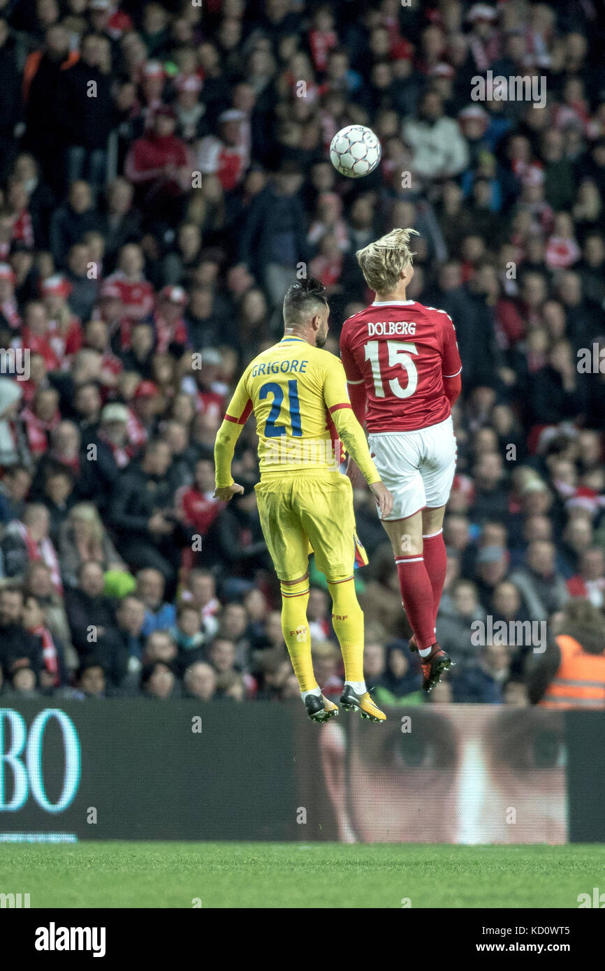 Copenhagen, Denmark. 08th Oct, 2017. Kasper Dolberg (15) of Denmark and ...