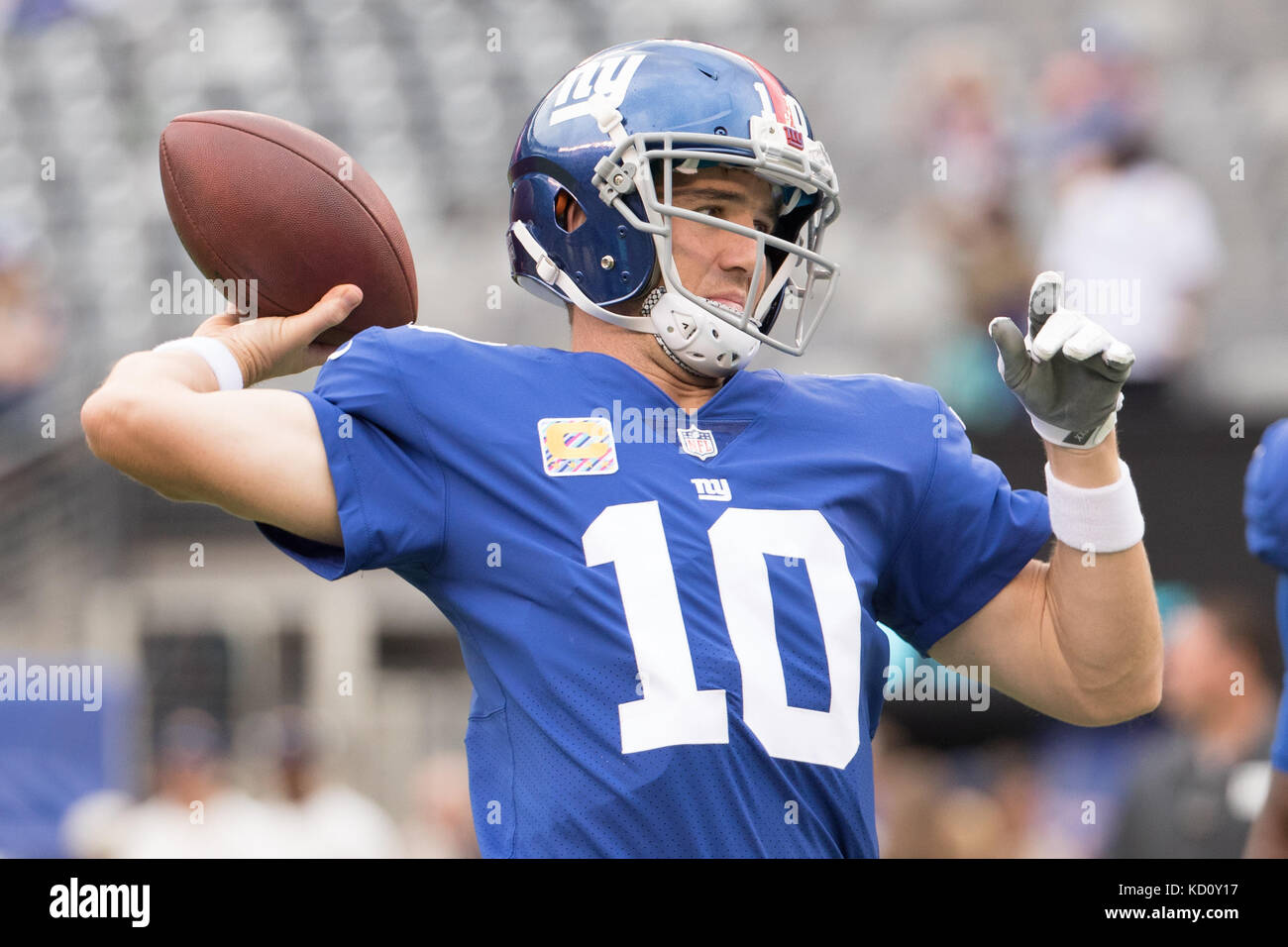 October 8, 2017, New York Giants quarterback Eli Manning (10) in action ...