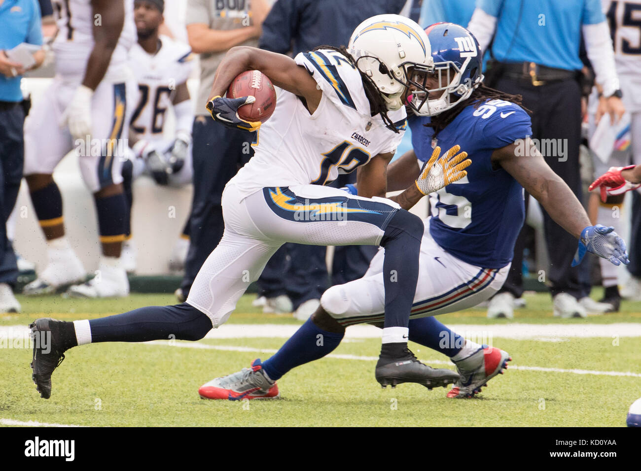 East Rutherford, New Jersey, USA. 8th Oct, 2017. Los Angeles Chargers ...