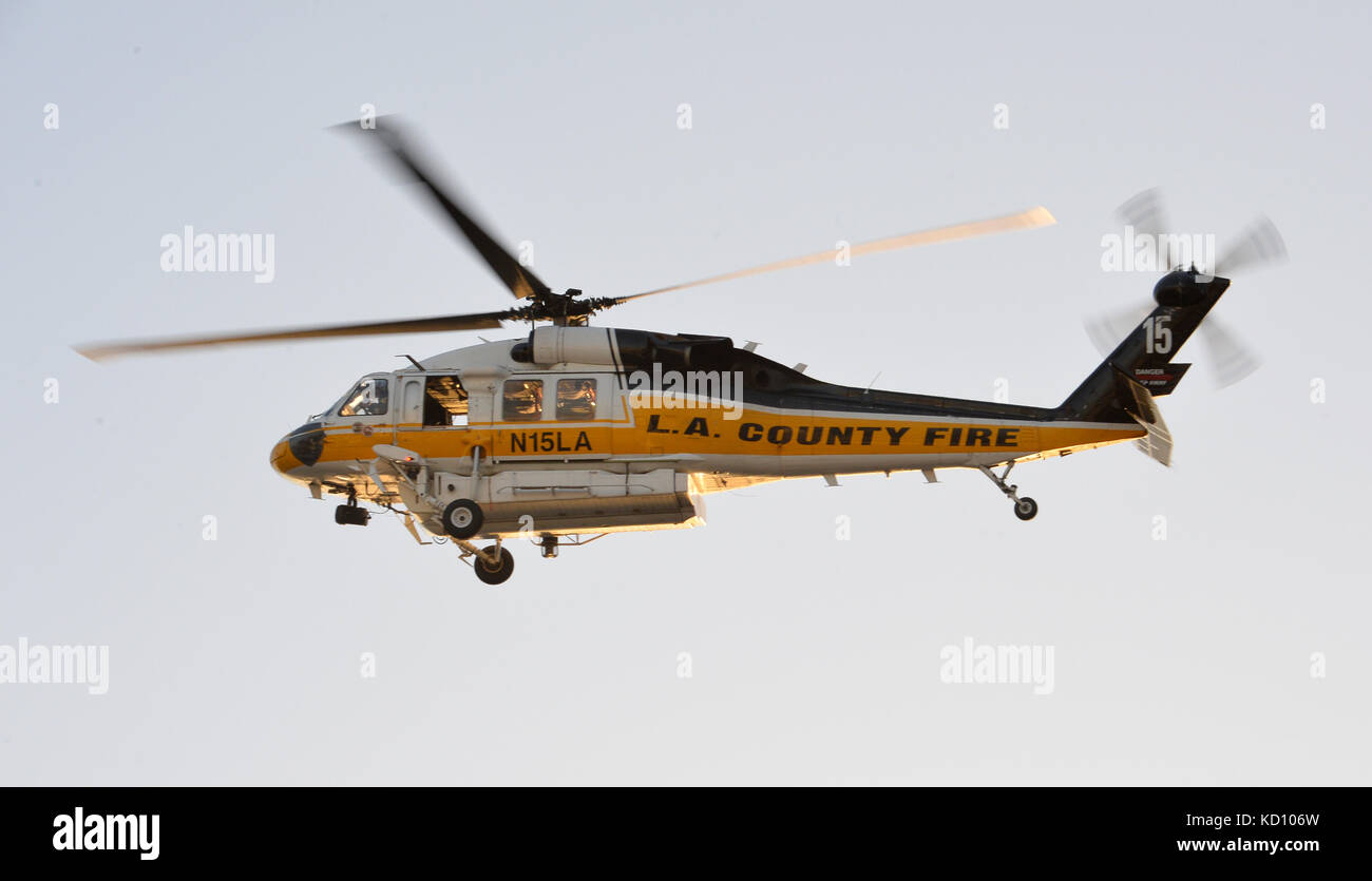 Los Angeles County Fire Dept Helicopter High Resolution Stock ...