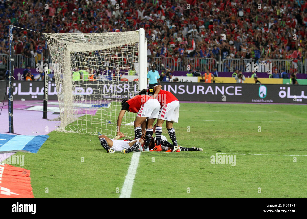 October 9, 2015 - Alexandria, Alexandria, Egypt - Egypt's team players ...