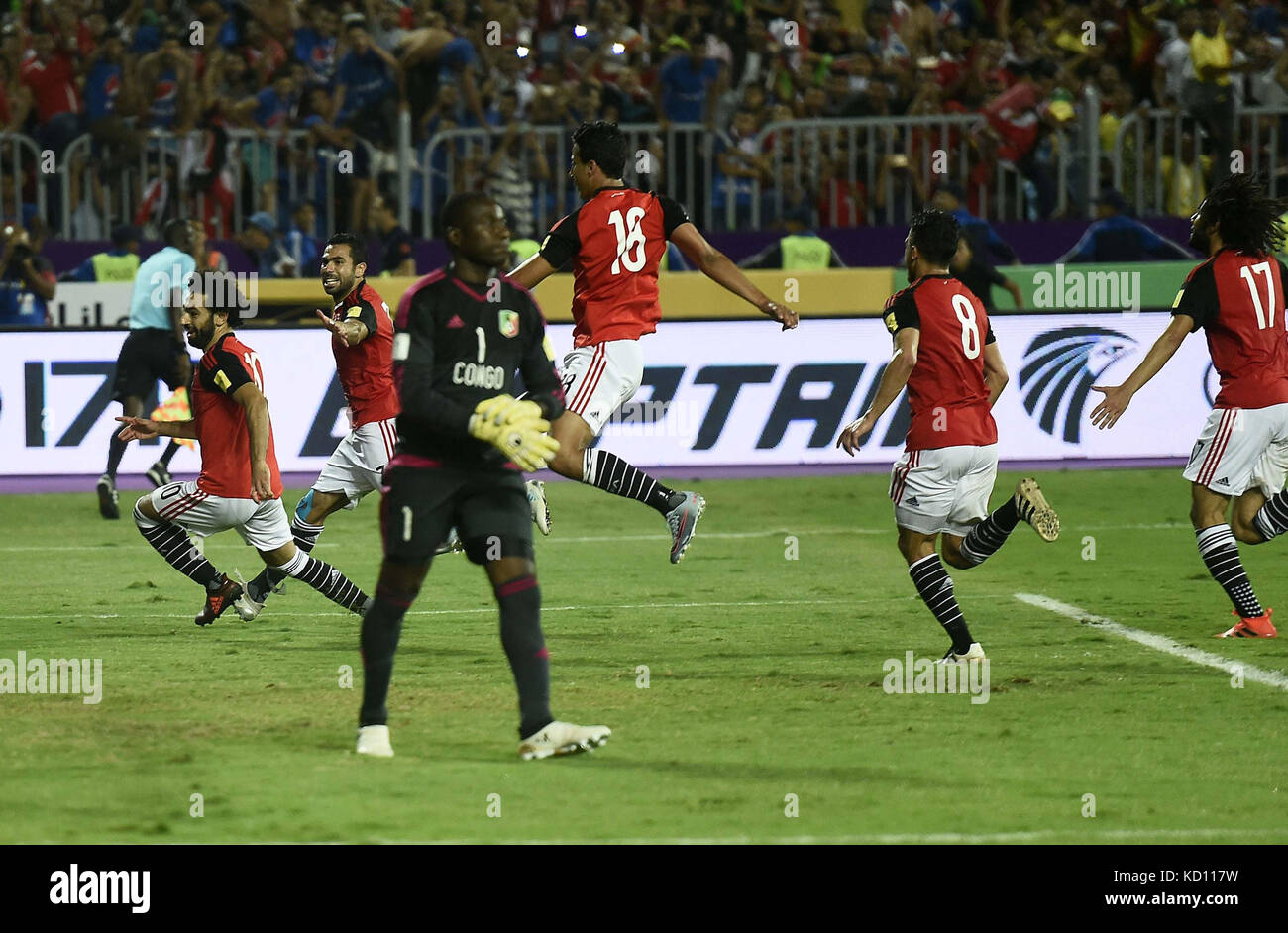 October 8, 2017 - Alexandria, Alexandria, Egypt - Egypt's team players ...