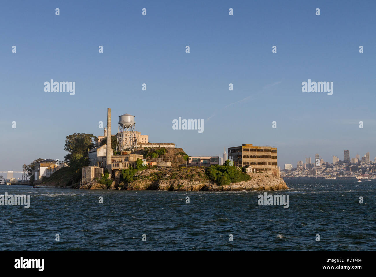 A north view of alcatraz island from ferry. ALcatraz Island is located ...