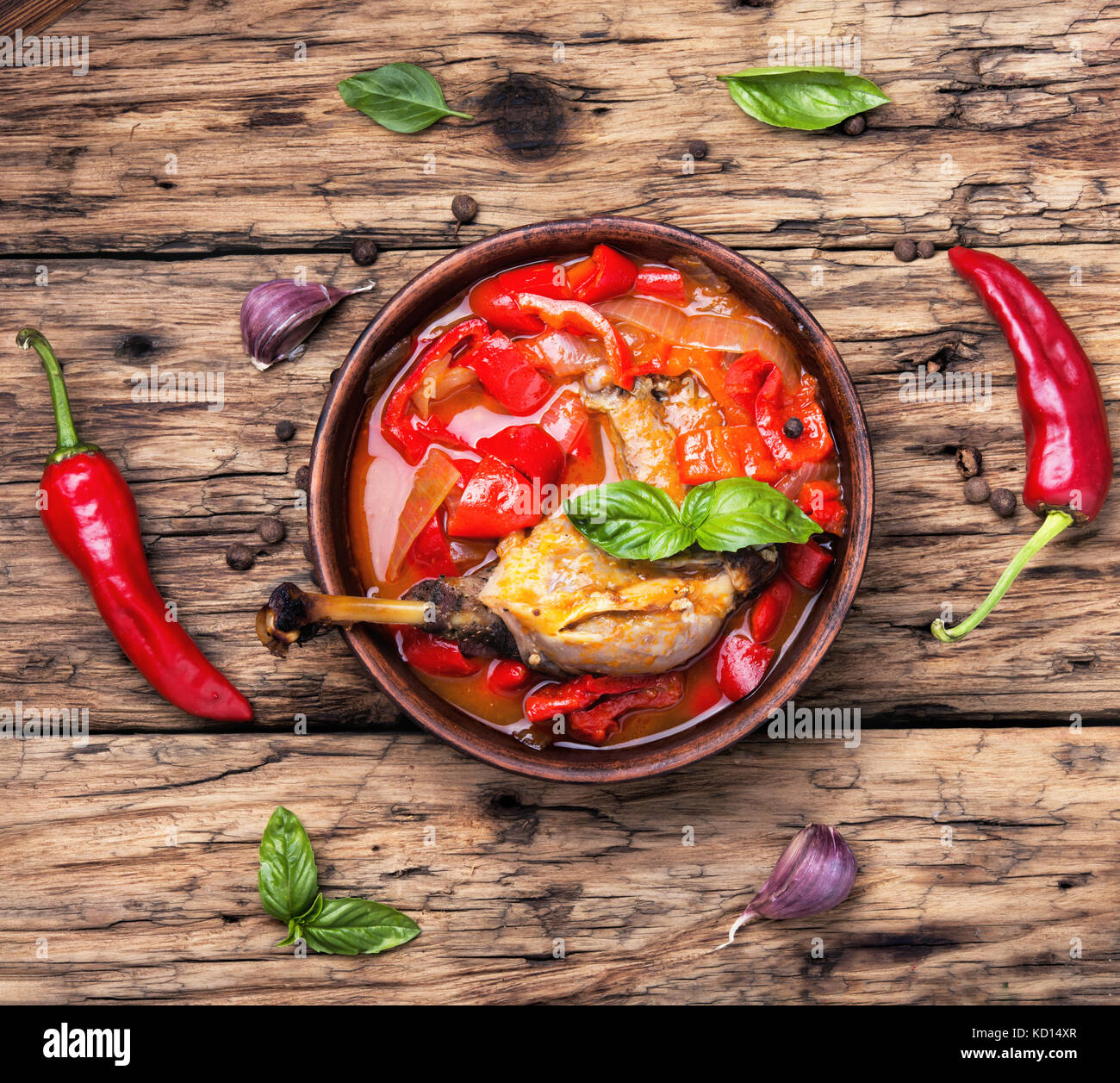 lecso dish of Hungarian cuisine with pepper and meat.Hungarian food ...