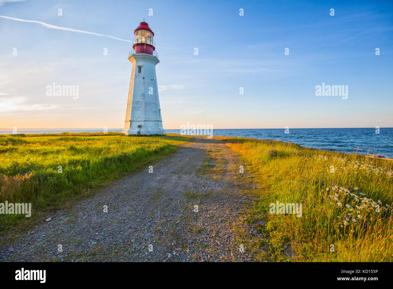 Lighthouse, New Victoria, Cape Breton, Nova Scotia, Canada Stock Photo ...