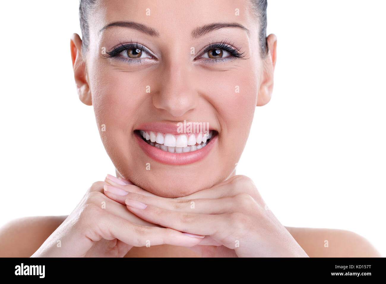 Beautiful smiling with healthy perfect teeth Stock Photo - Alamy