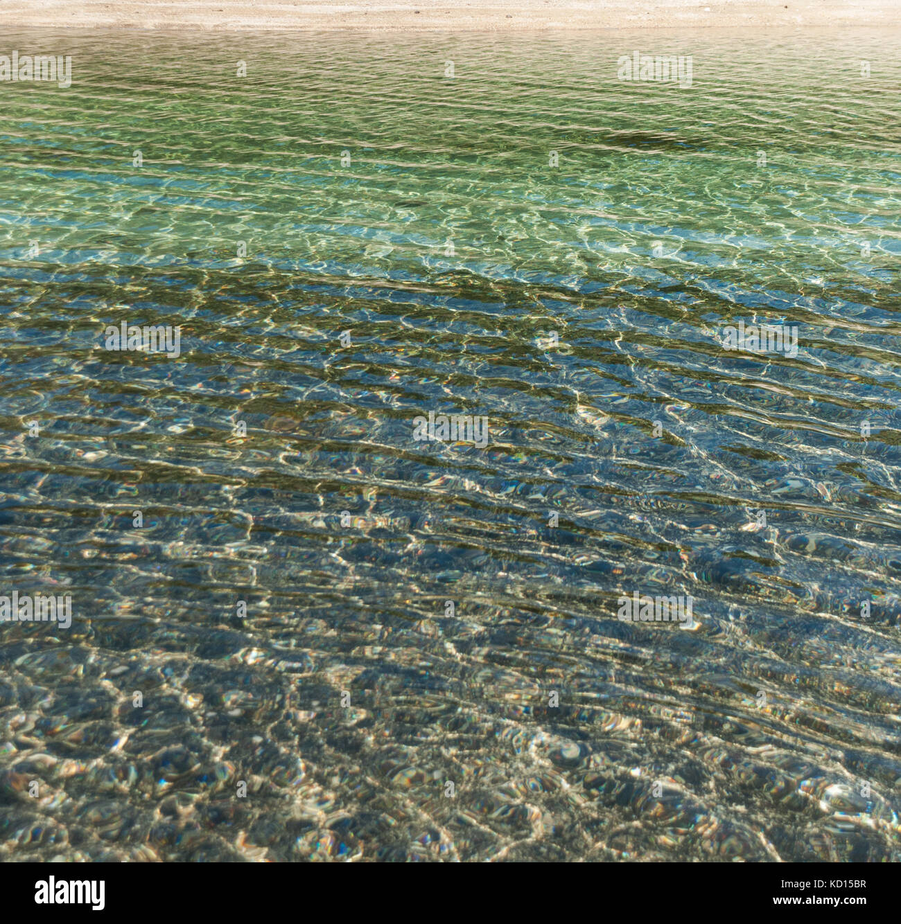 Refraction of light in clear water with small waves Stock Photo - Alamy