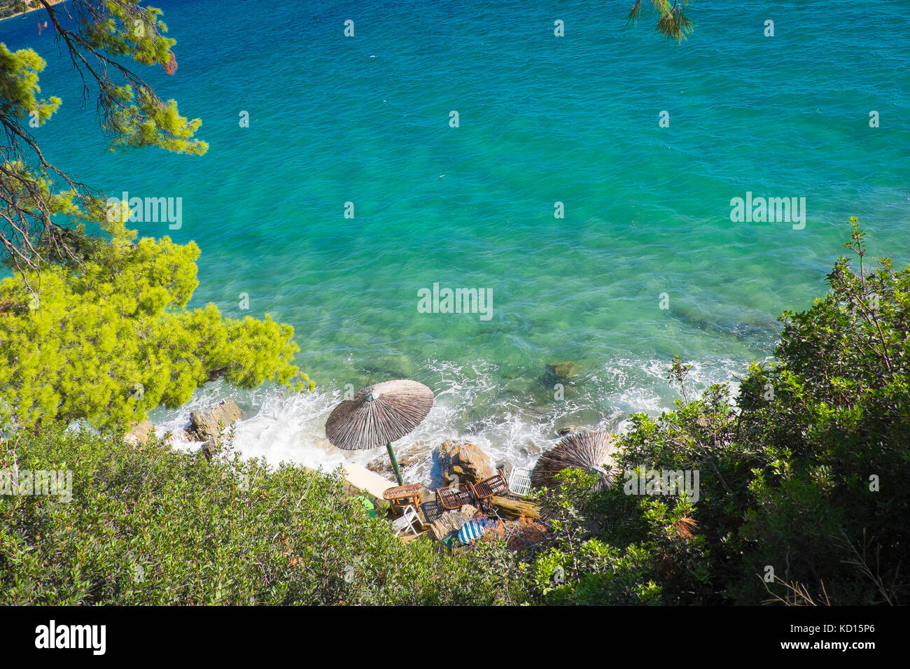 Hidden beach spot in Khalkidhiki ,Greece Stock Photo - Alamy