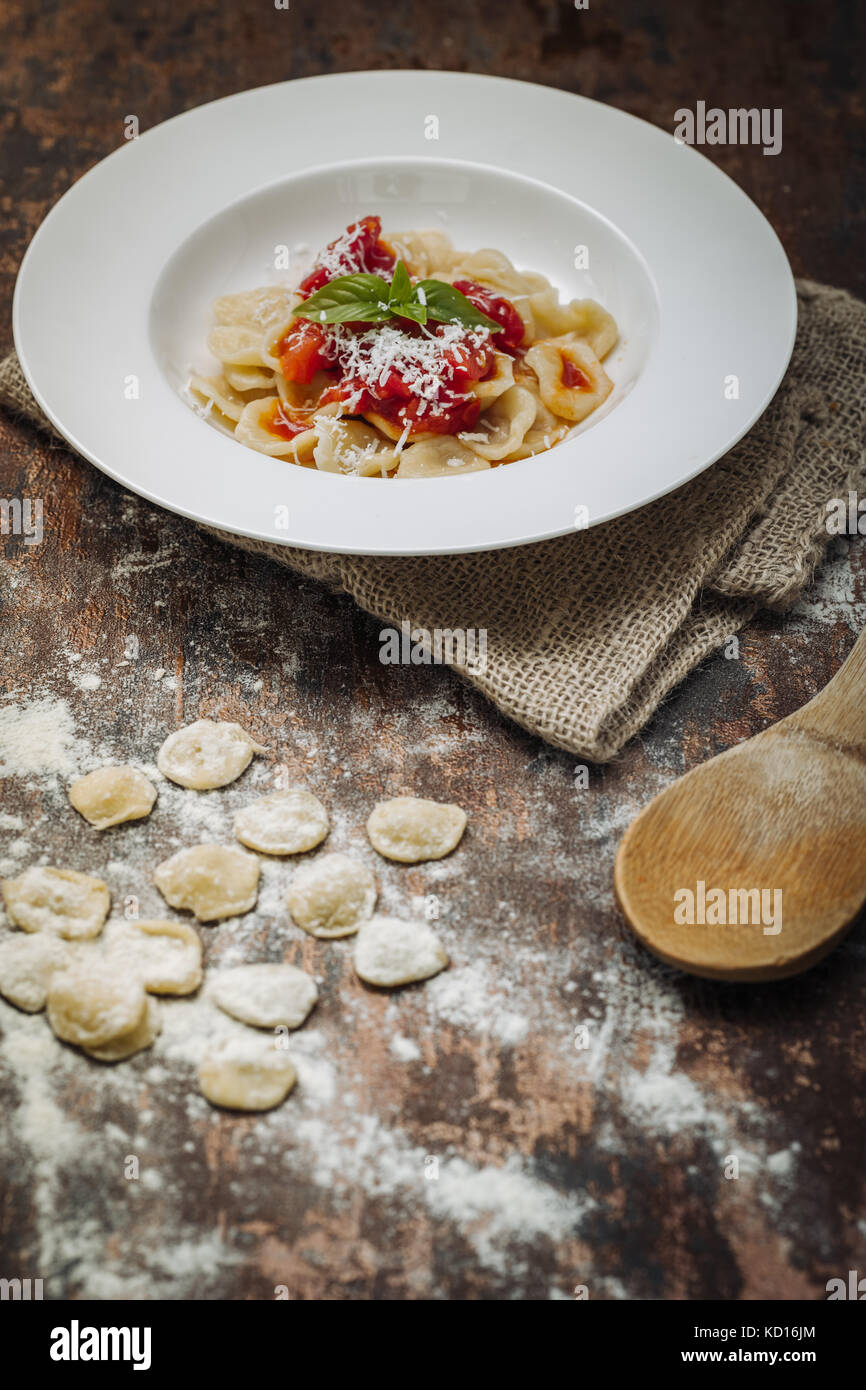 Fresh hand made typical Orecchiette pasta from siuth of Italy, Puglia ...