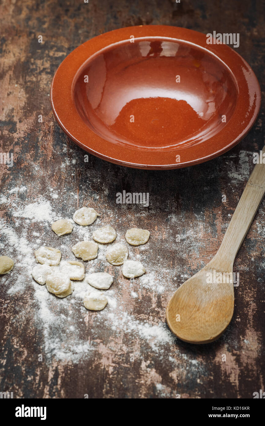 Fresh hand made typical Orecchiette pasta from siuth of Italy, Puglia ...