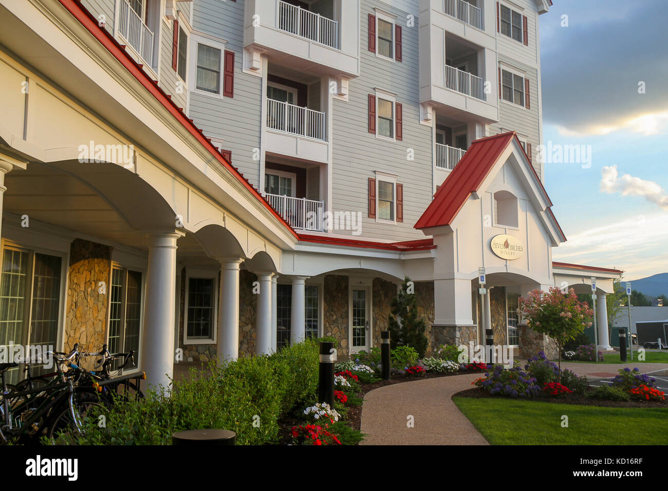 River Walk Resort at Loon Mountain, Lincoln, New Hampshire Stock Photo ...
