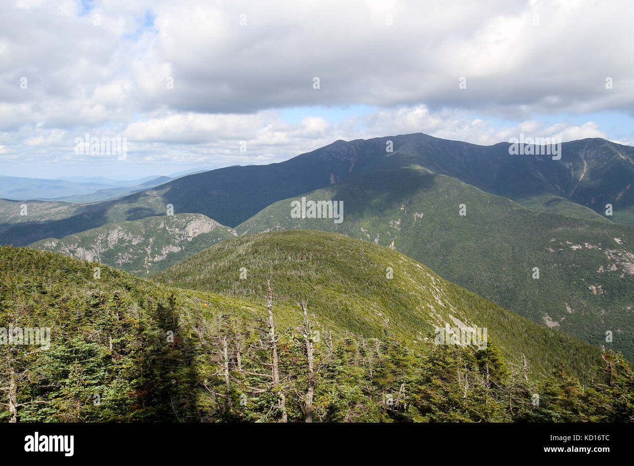 A view from the summit of Cannon Mountain, Franconia Notch State Park ...