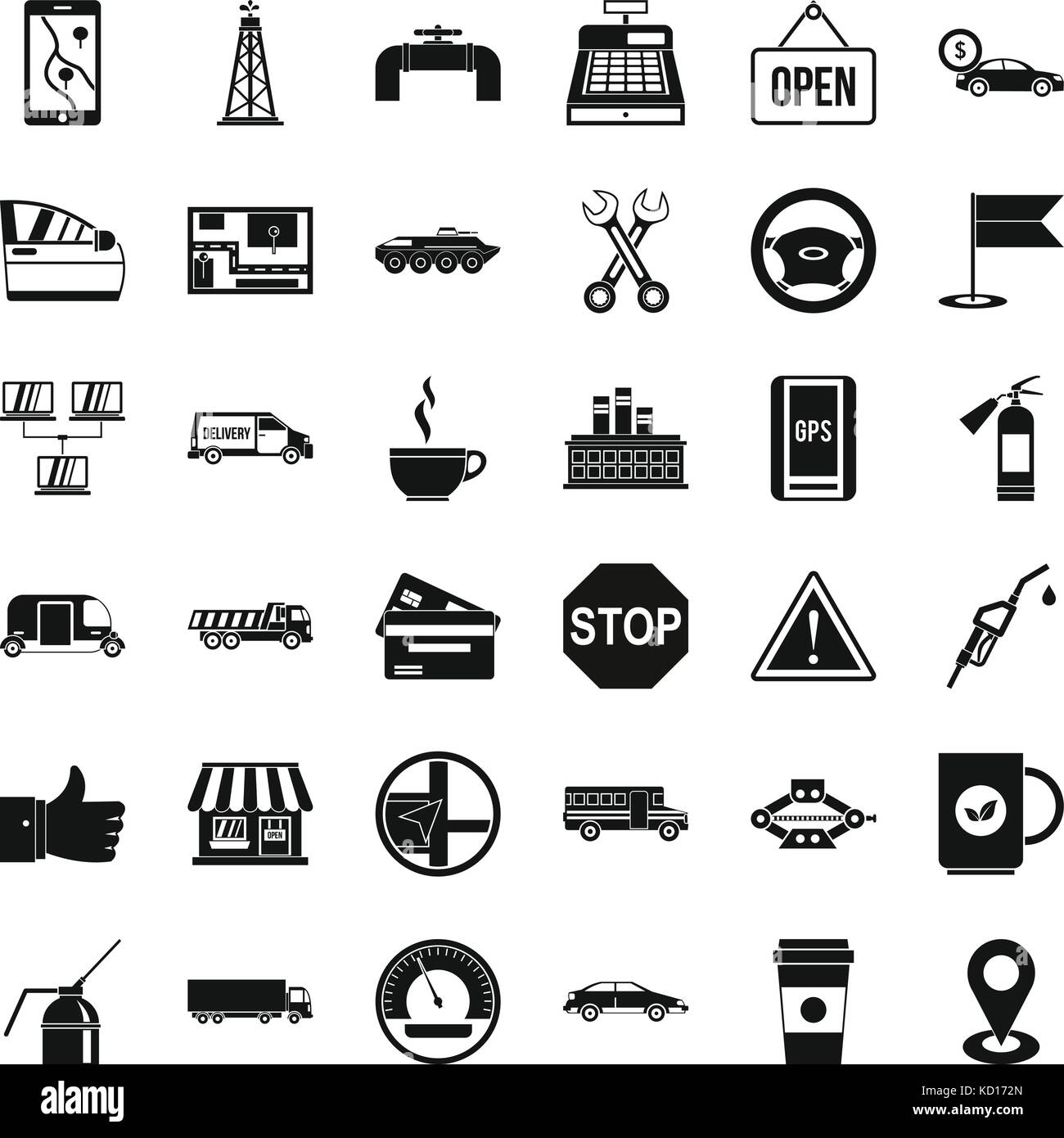 Gasoline icons set, simple style Stock Vector Image & Art - Alamy