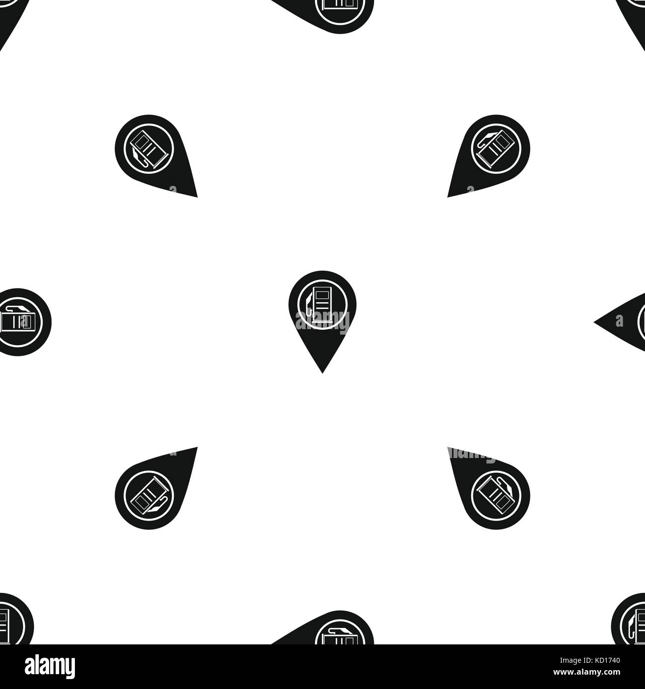 Map pointer with gas station symbol pattern seamless black Stock Vector ...
