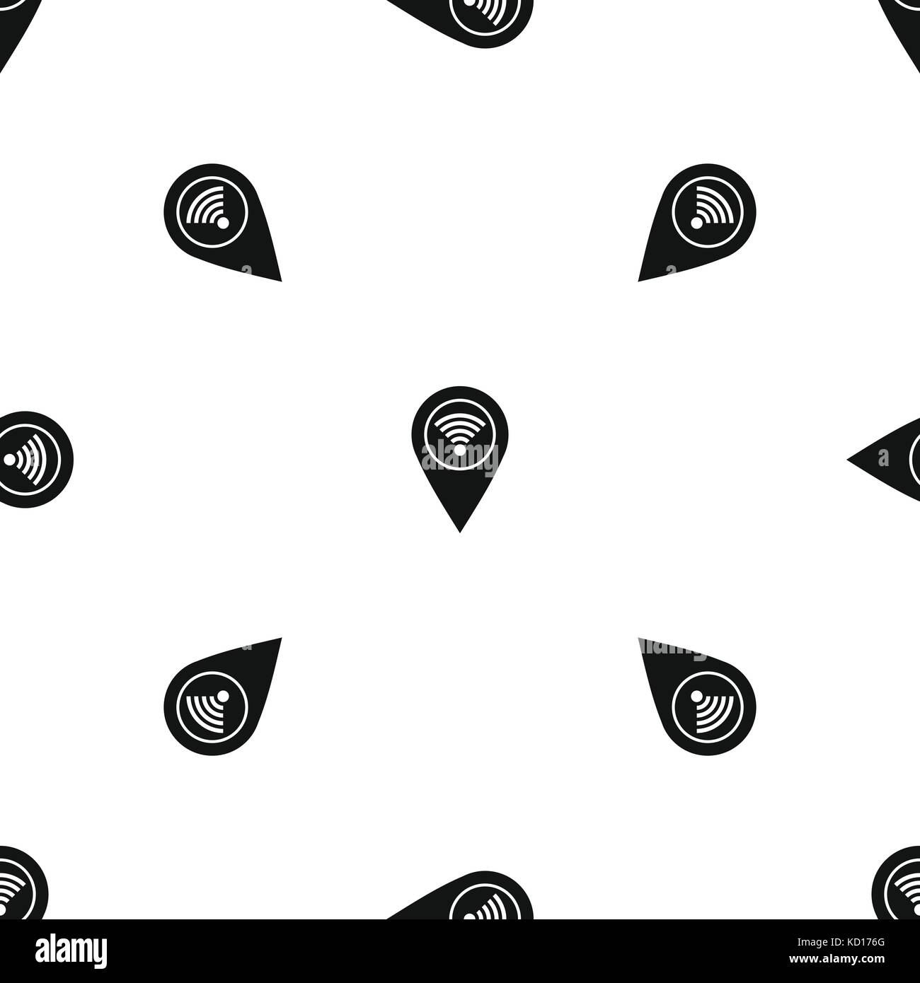 Map pin pointer with wi fi symbol pattern seamless black Stock Vector ...