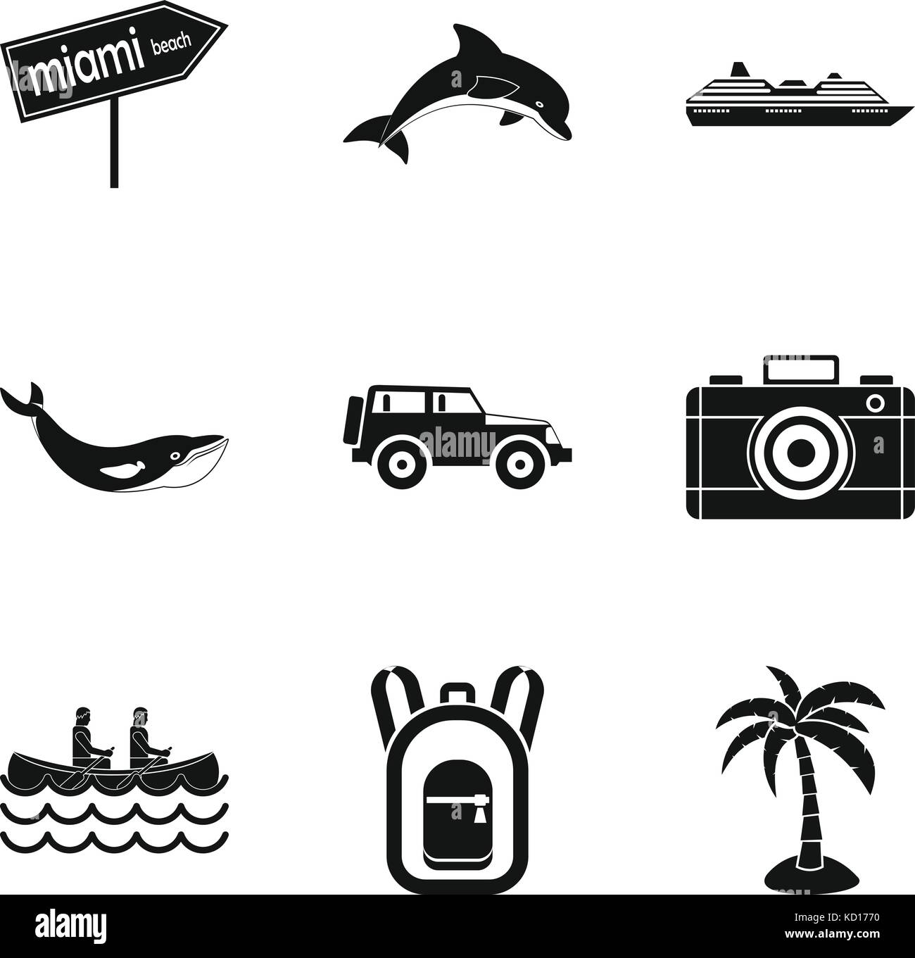 Beach ride icons set, simple style Stock Vector Image & Art - Alamy