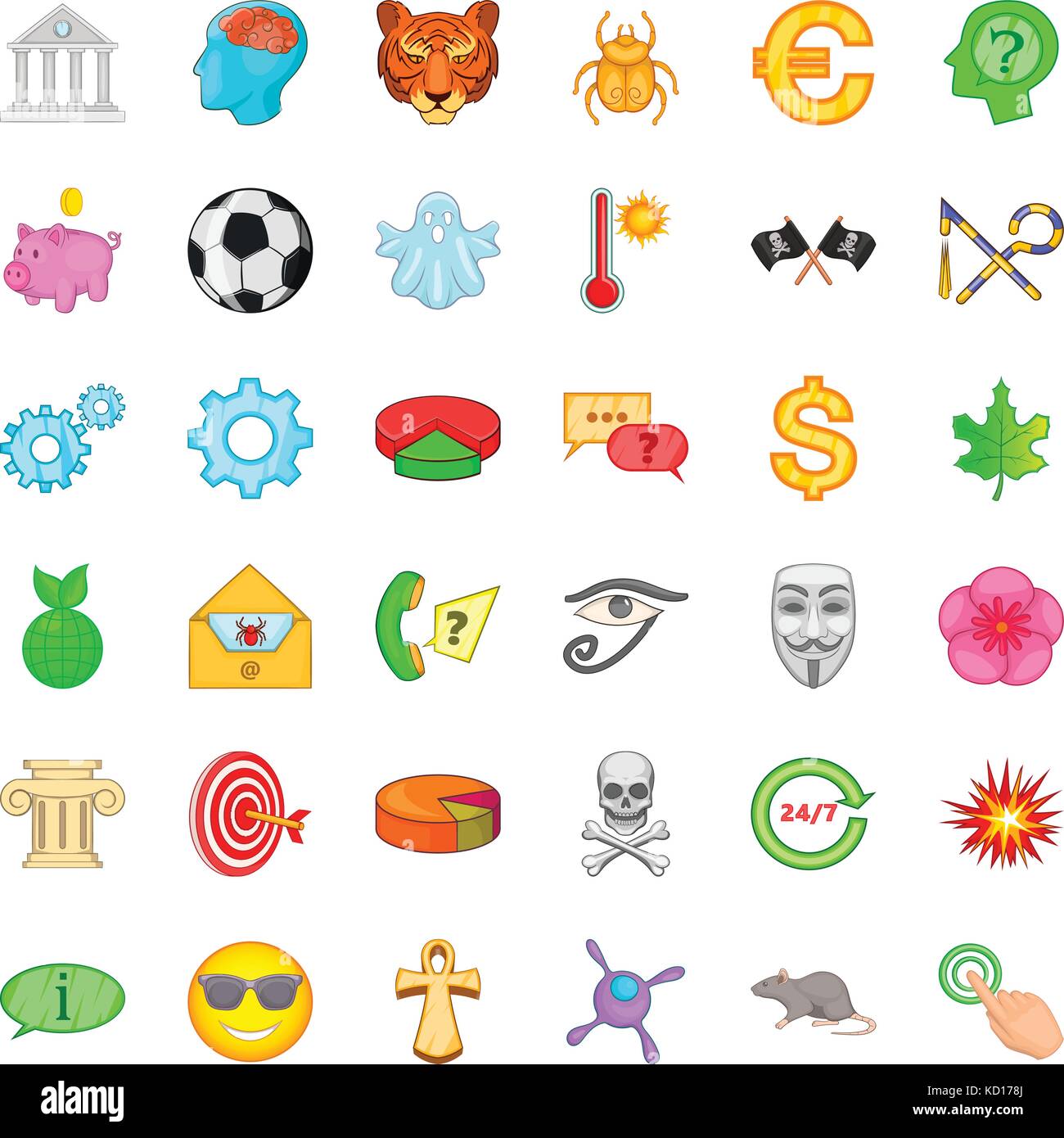 Emblem icons set, cartoon style Stock Vector Image & Art - Alamy