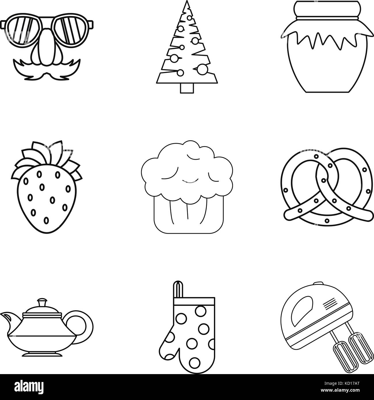 Christmas baking icons set, outline style Stock Vector Image & Art - Alamy