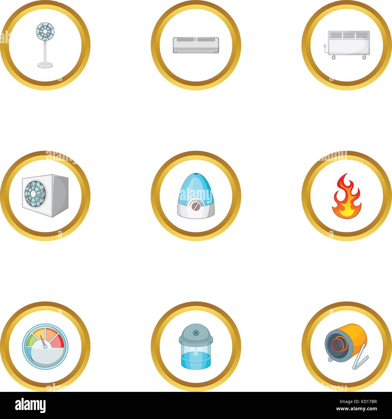 Devices for heating icons set, cartoon style Stock Vector Image & Art ...